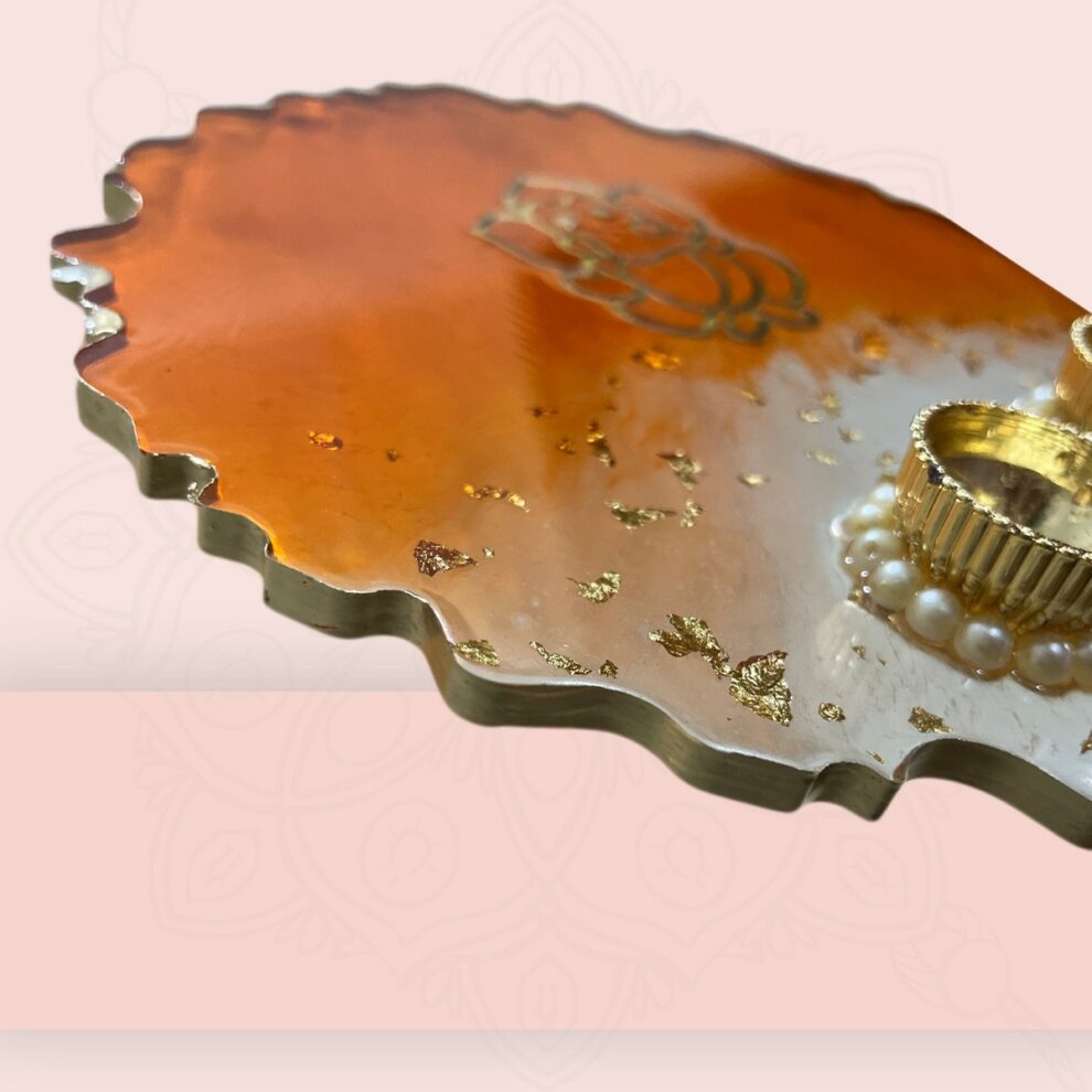 Diwali Special Pooja Platter | Orange and Transparent
