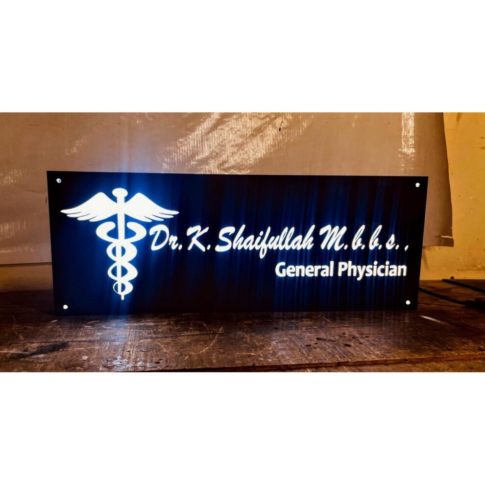 Doctor Acrylic LED Wall Sign Name Plate –Professional Design