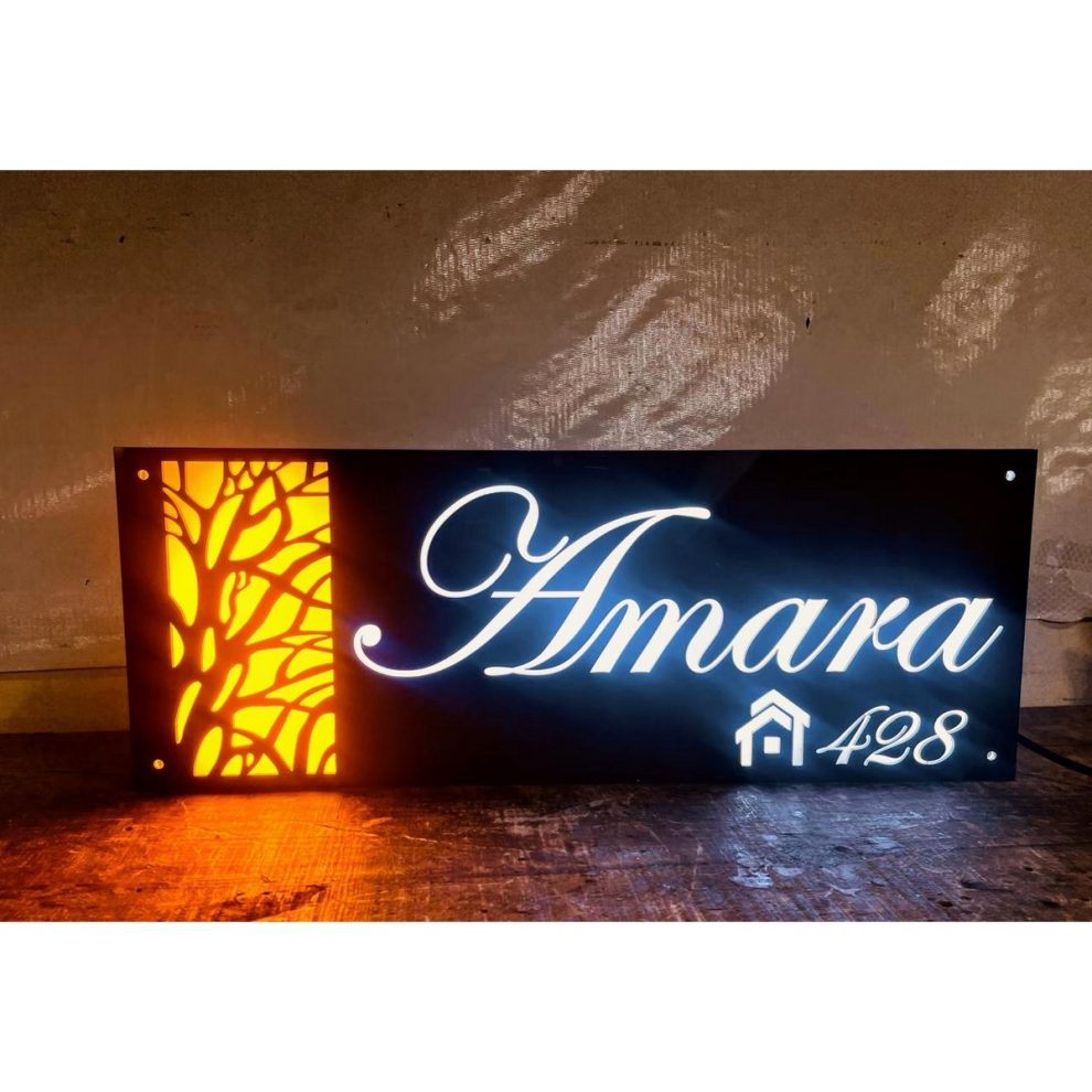 Acrylic LED House Name Plate | Weatherproof