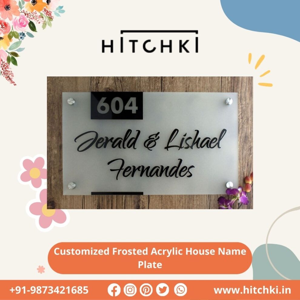 Frosted Acrylic House Name Plate Elegance in Clarity