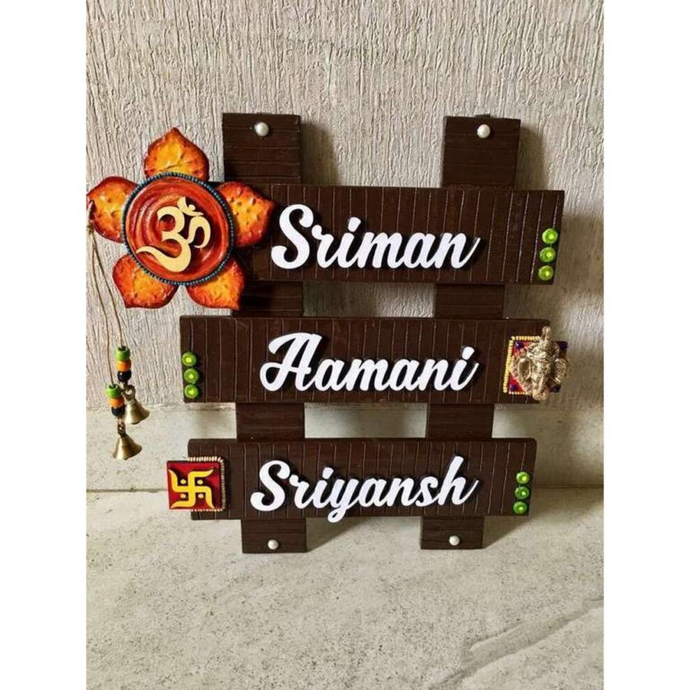 Twin Plank Wooden Name Plates 🌟 Elevate Your Entrance