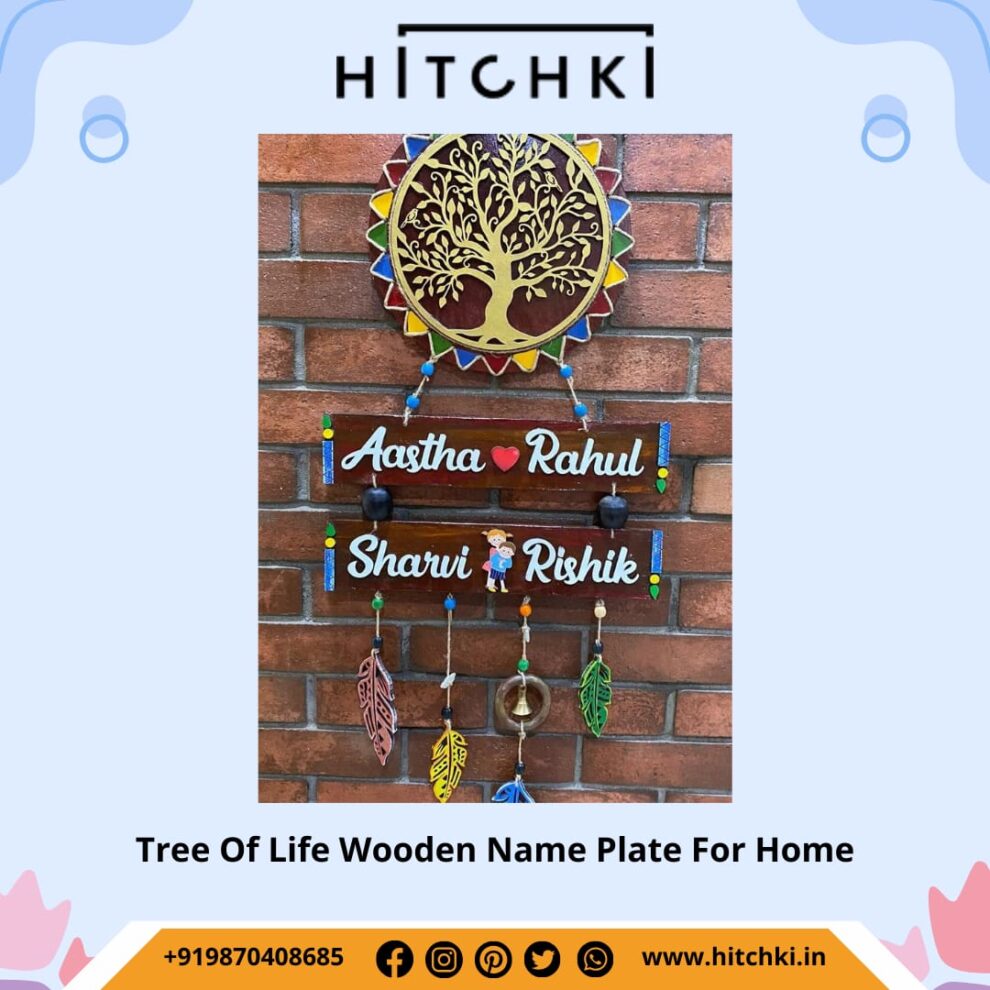 Tree of Life Wooden Name Plate 💖 Elevate Your Home Decor