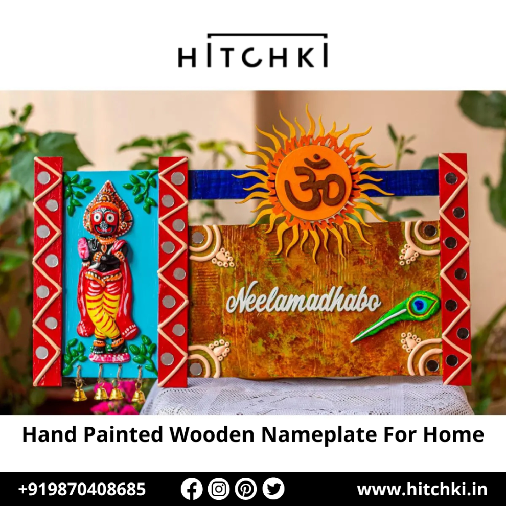 Hand-Painted Wooden Nameplate | Elevate Your Home