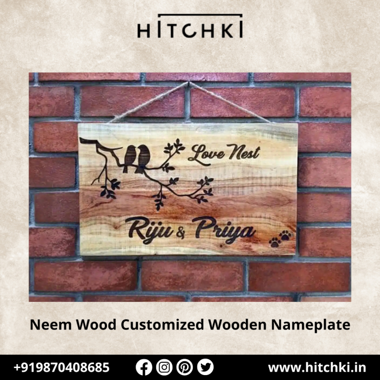 Personalized Neem Wood Nameplate | Elevate Your Entrance
