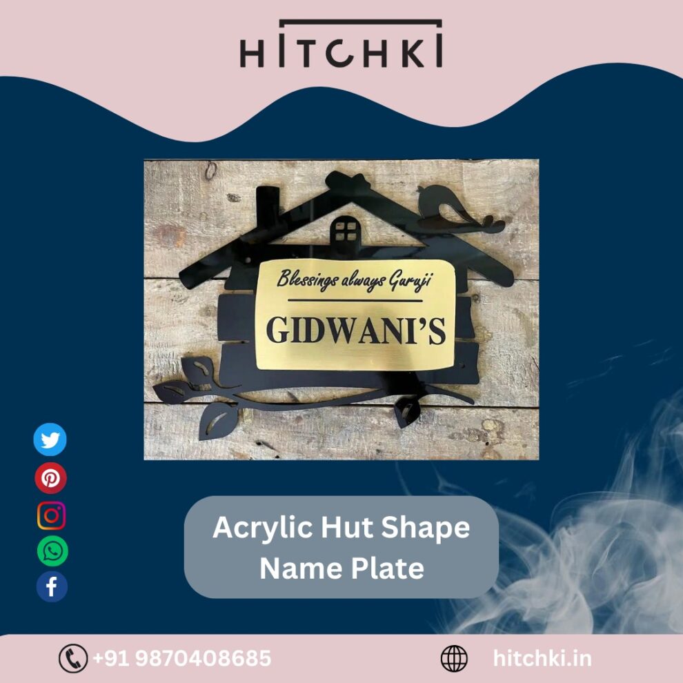 Acrylic Hut Shaped Nameplate Elevate Your Home's Entrance