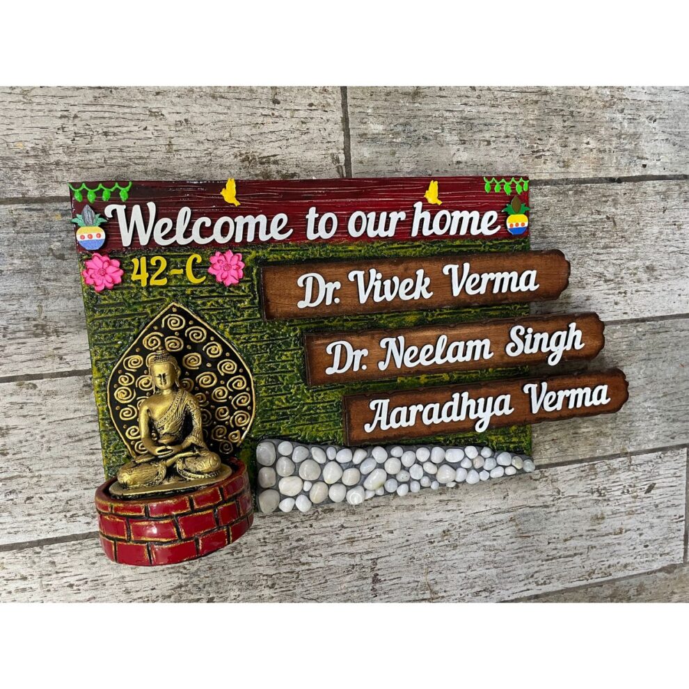 Beautiful Buddha Family Name Plate 🌟 Embrace Serenity