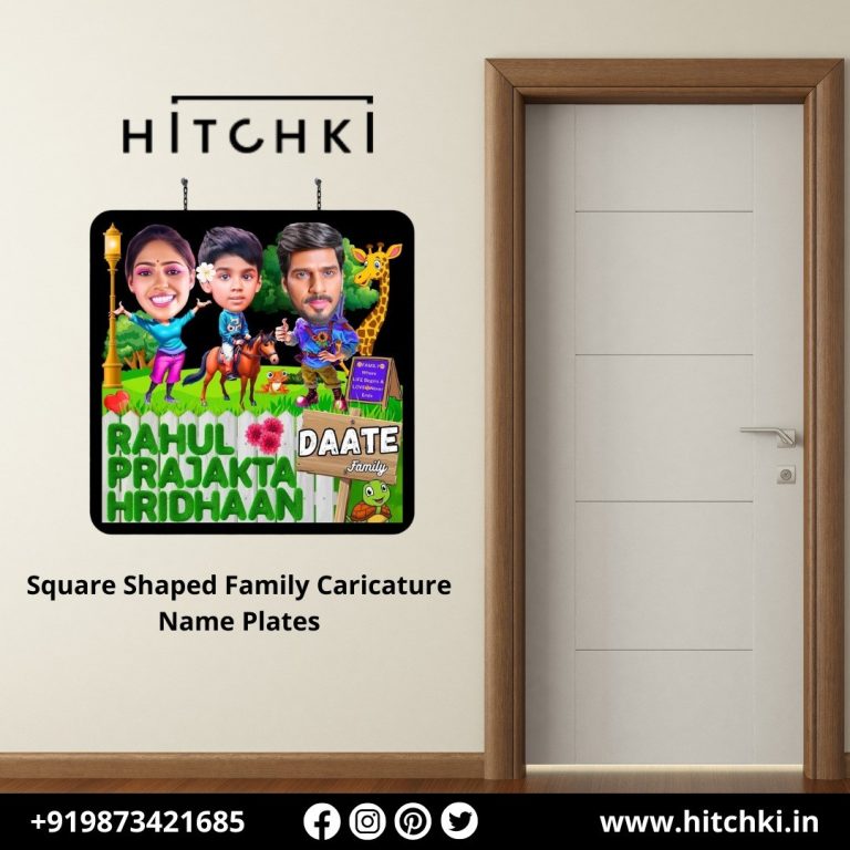 Family Caricature Name Plates | Welcome with a Smile