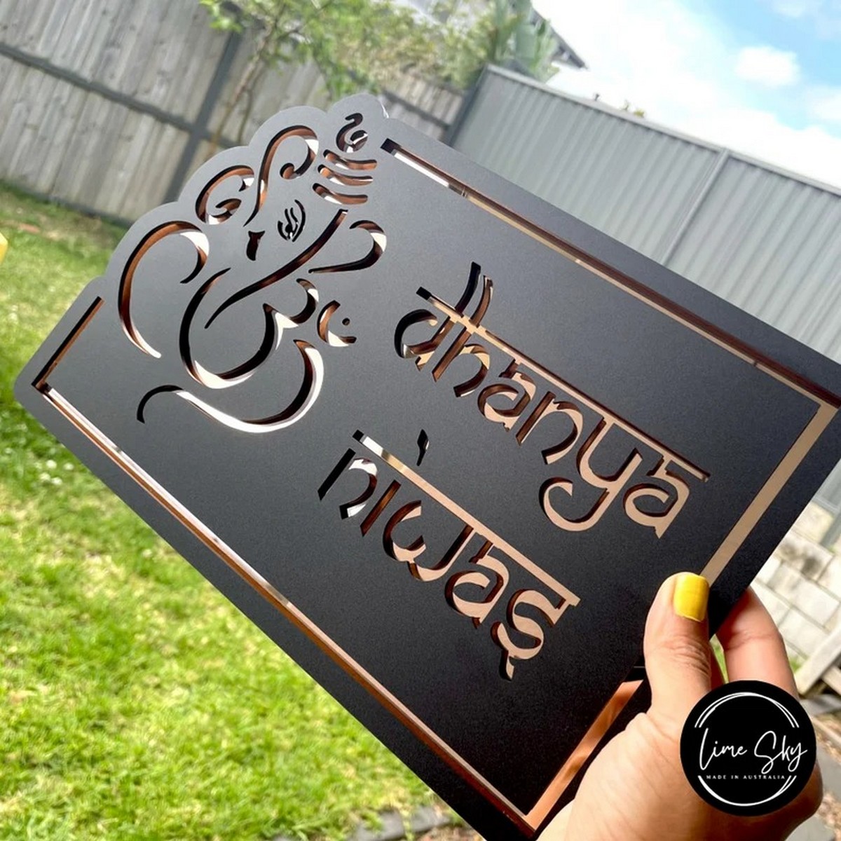 Ganesh Personalized Metal House Name Plate | Waterproof