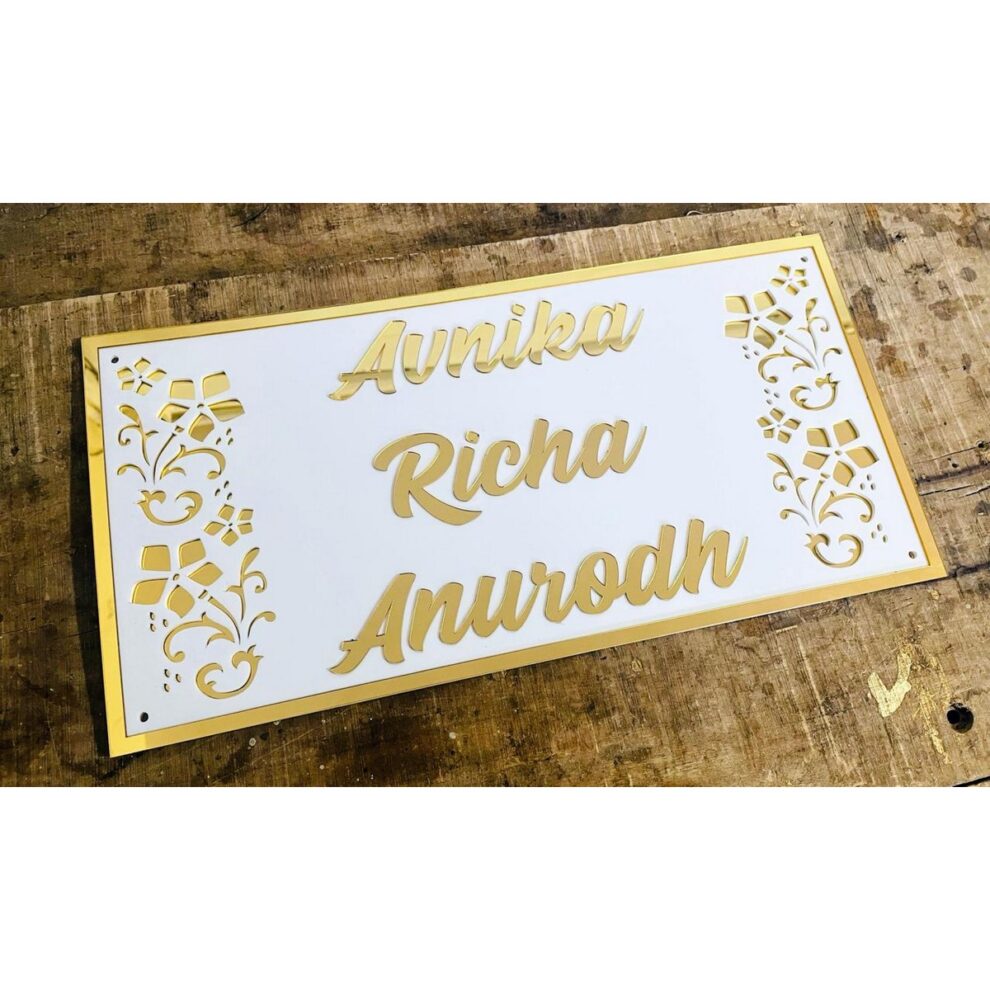 Acrylic Elegant Design Home Name Plate | Customized