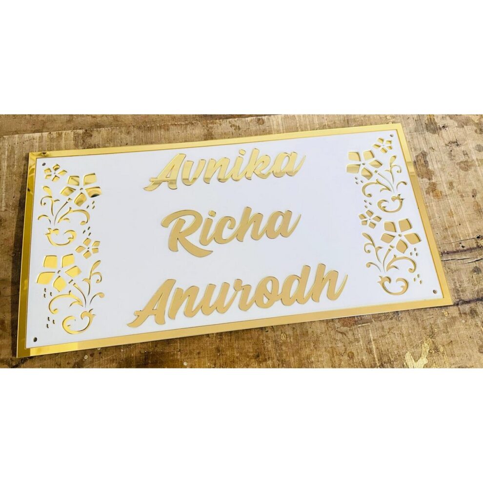 Acrylic Elegant Design Home Name Plate | Customized