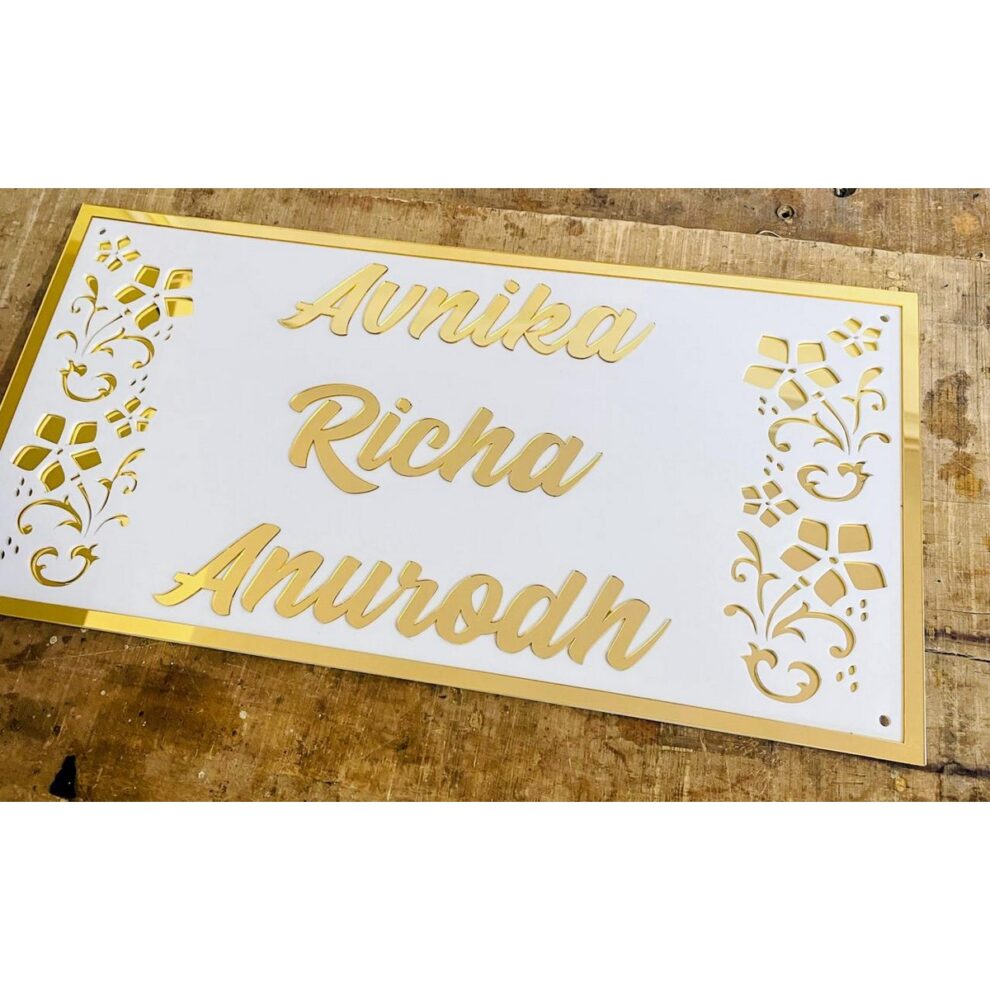 Acrylic Elegant Design Home Name Plate | Customized