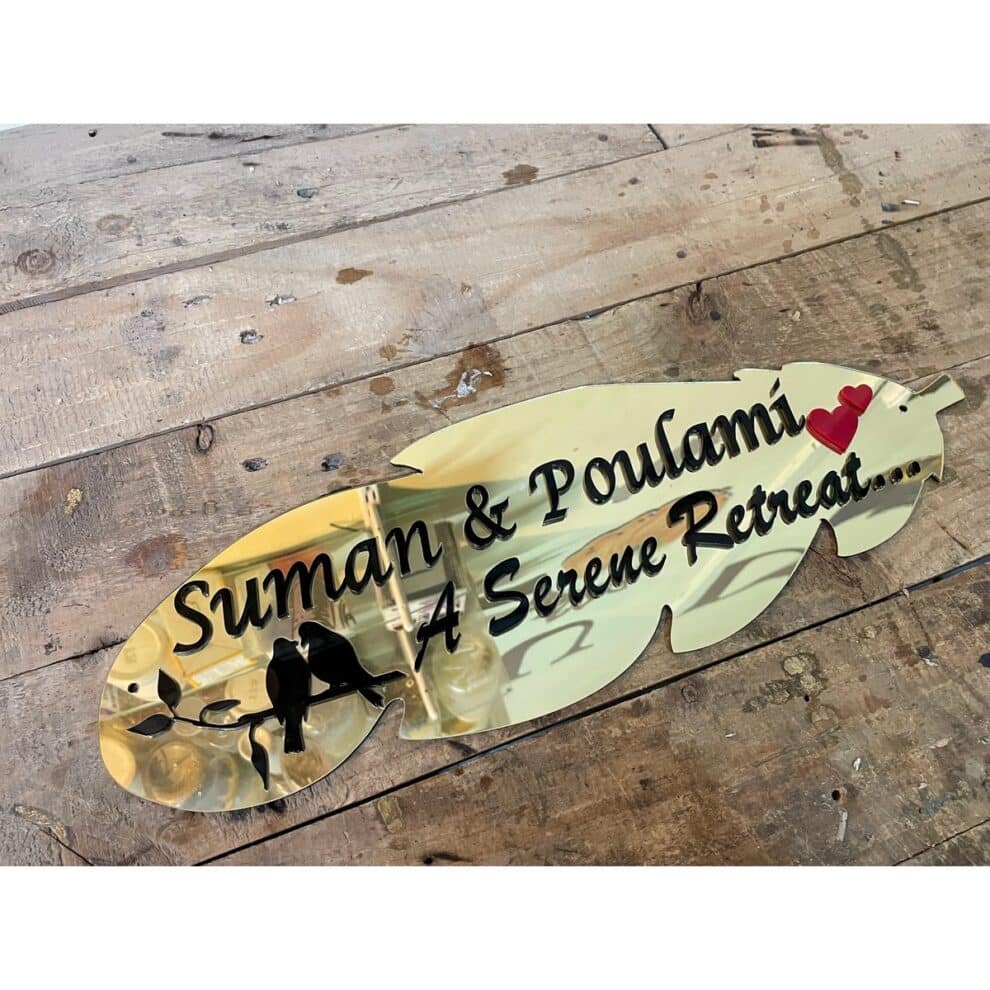 Acrylic Hut Shape Name Plate | At Best price | Custamizable