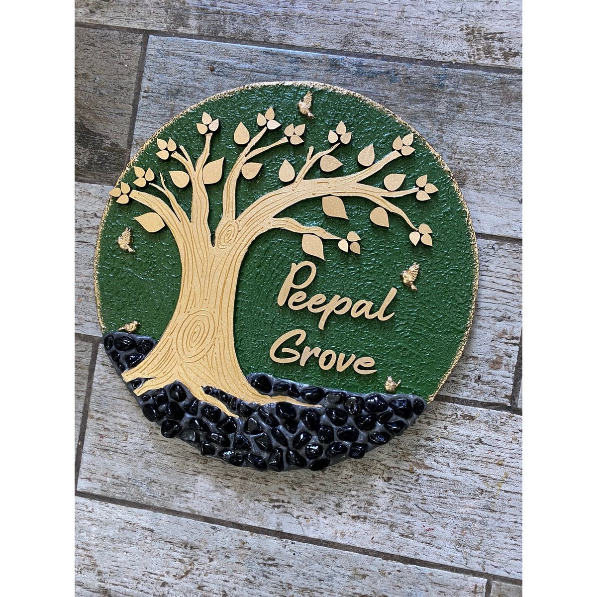 Golden Tree Green Around Name Plate | HITCHKI