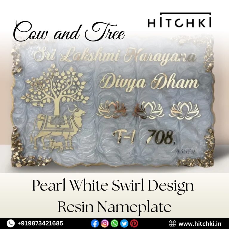 Pearl White Resin Nameplate | Grace Your Home