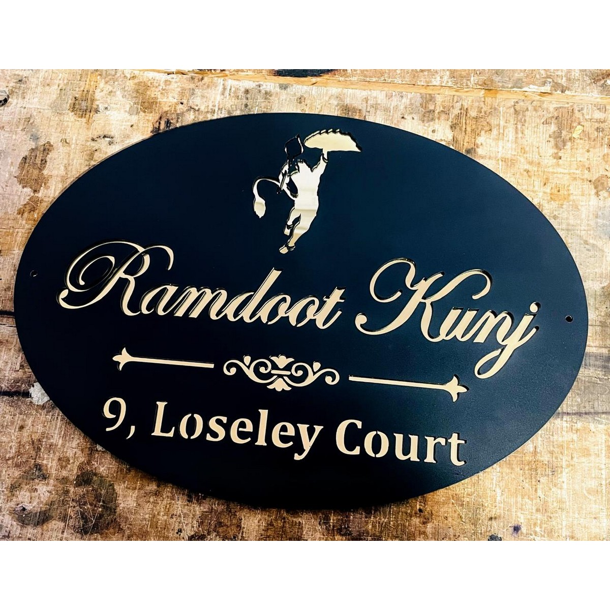 Hanuman Ji Beautiful Metal Home Name Plate | Divine Decor