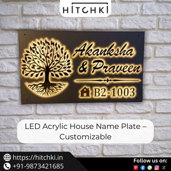 LED Home Acrylic Nameplate | Shine Bright With