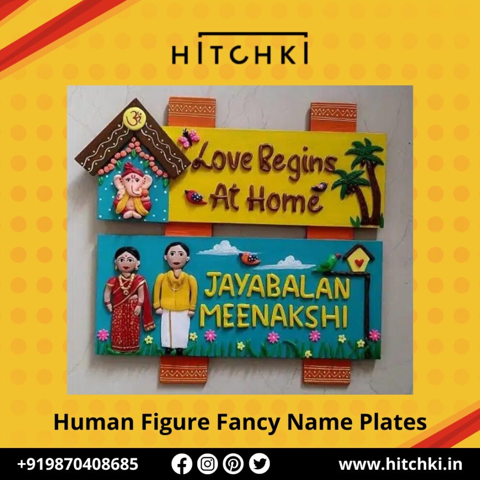 Human Figure Name Plates - Personalized Art for Your Space