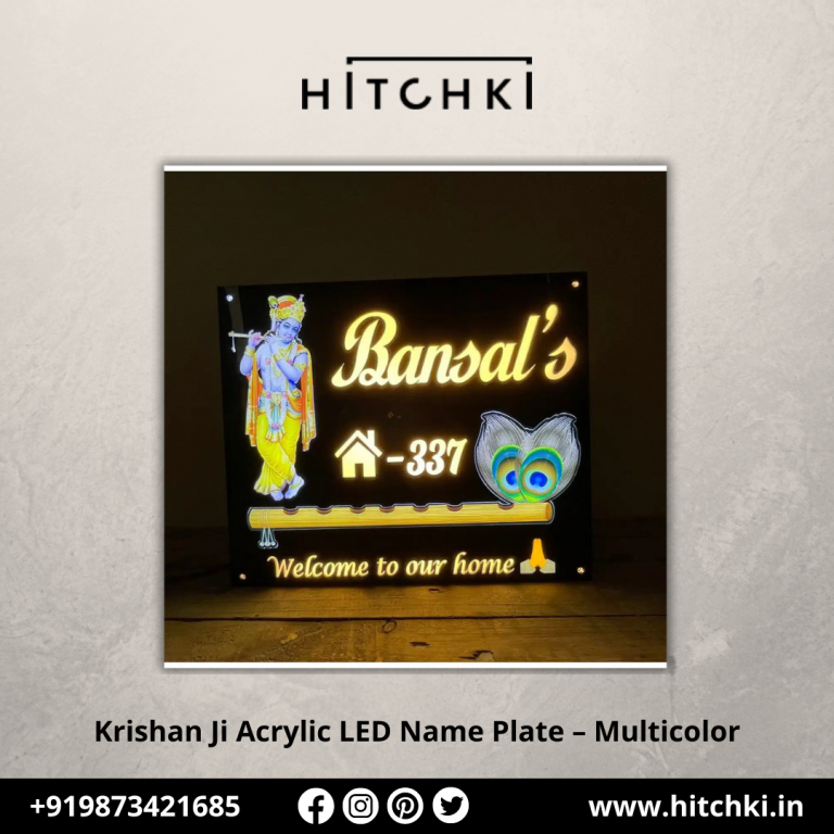 Krishan Ji Acrylic LED Name Plate – A Multicolor Masterpiece