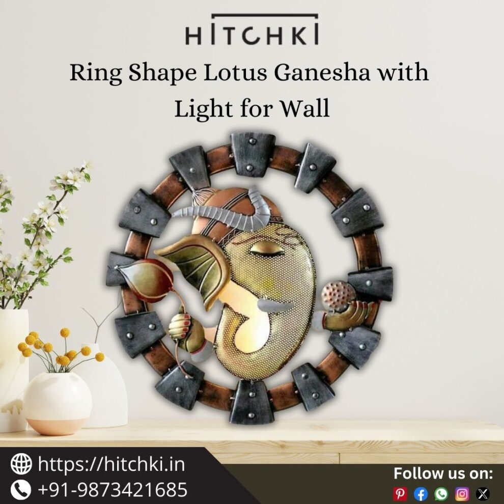 Ring Shape Lotus Ganesha With Light | Illuminating Grace