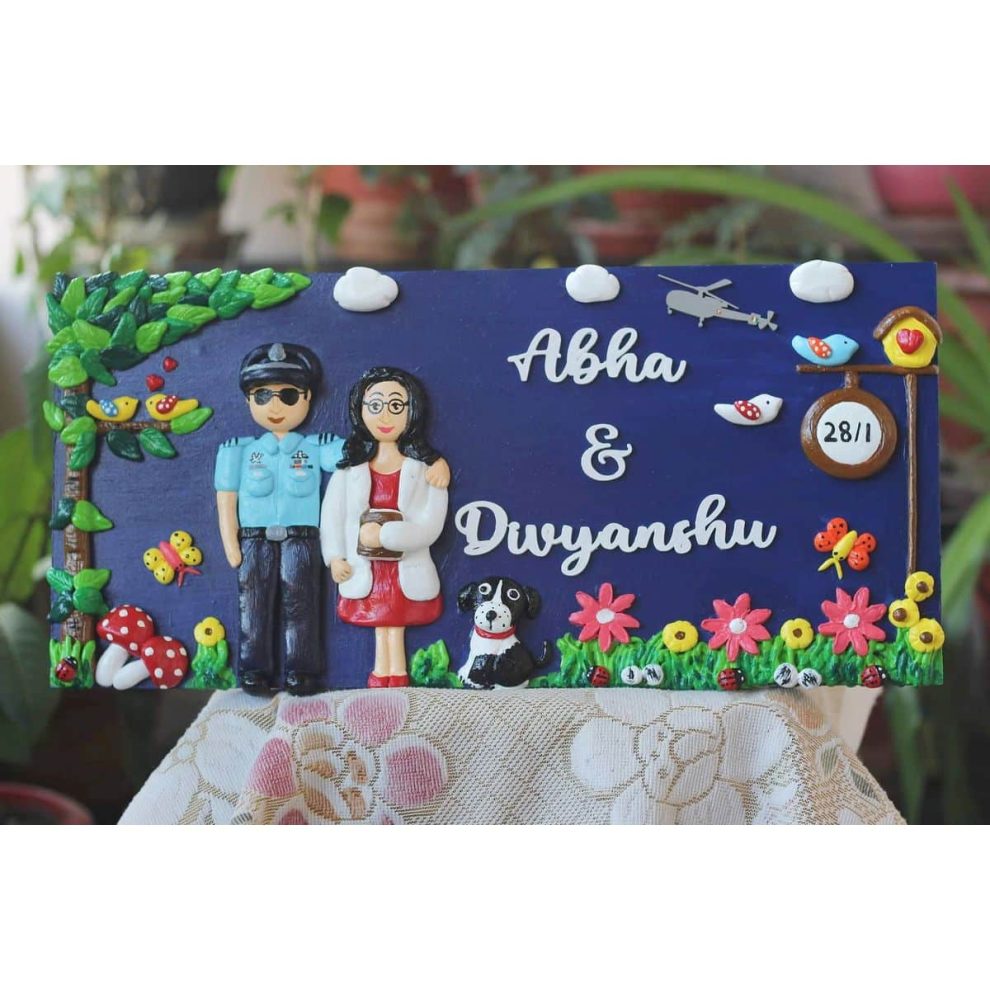 Indian Navy Themed Nameplate | A Tribute to Service & Love