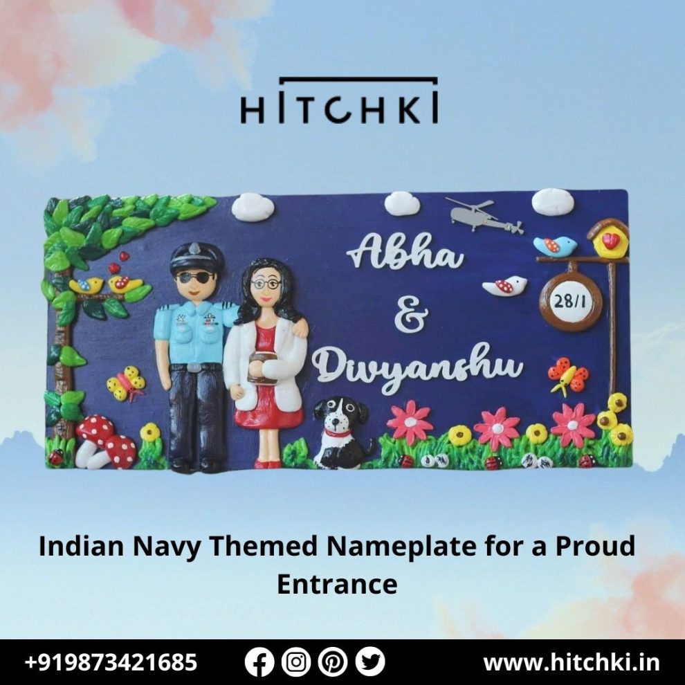 Indian Navy Themed Nameplate | A Tribute to Service & Love