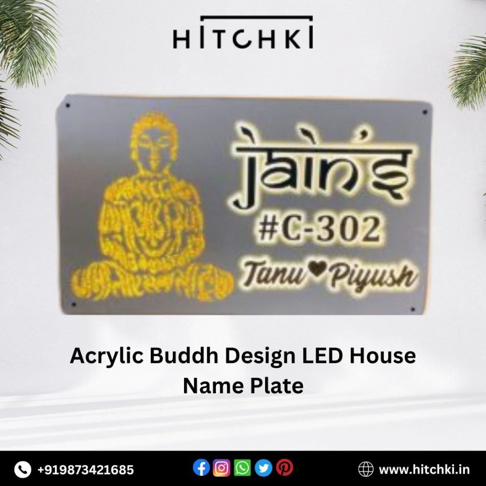 LED House Name Plate | Acrylic Buddha Design
