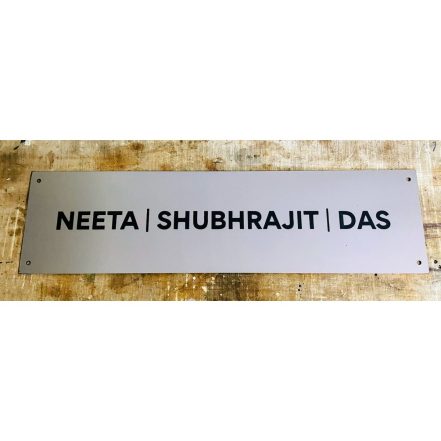 Elegant Steel Name Plate for a Timeless Home Entrance
