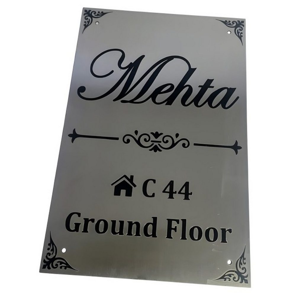New Mehta Stainless Steel CNC Laser Engraved Name Plate