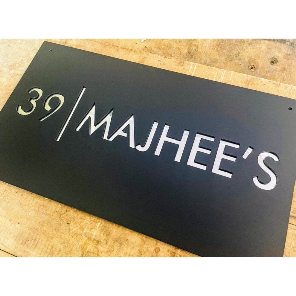 Metal CNC Laser Cut House Name Plate | Waterproof