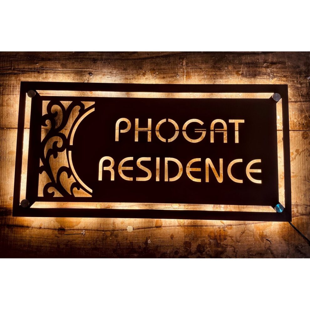 Metal House LED Name Plate Customizable For Home