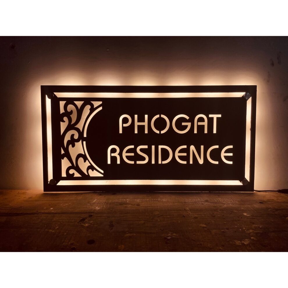 Metal House LED Name Plate Customizable For Home