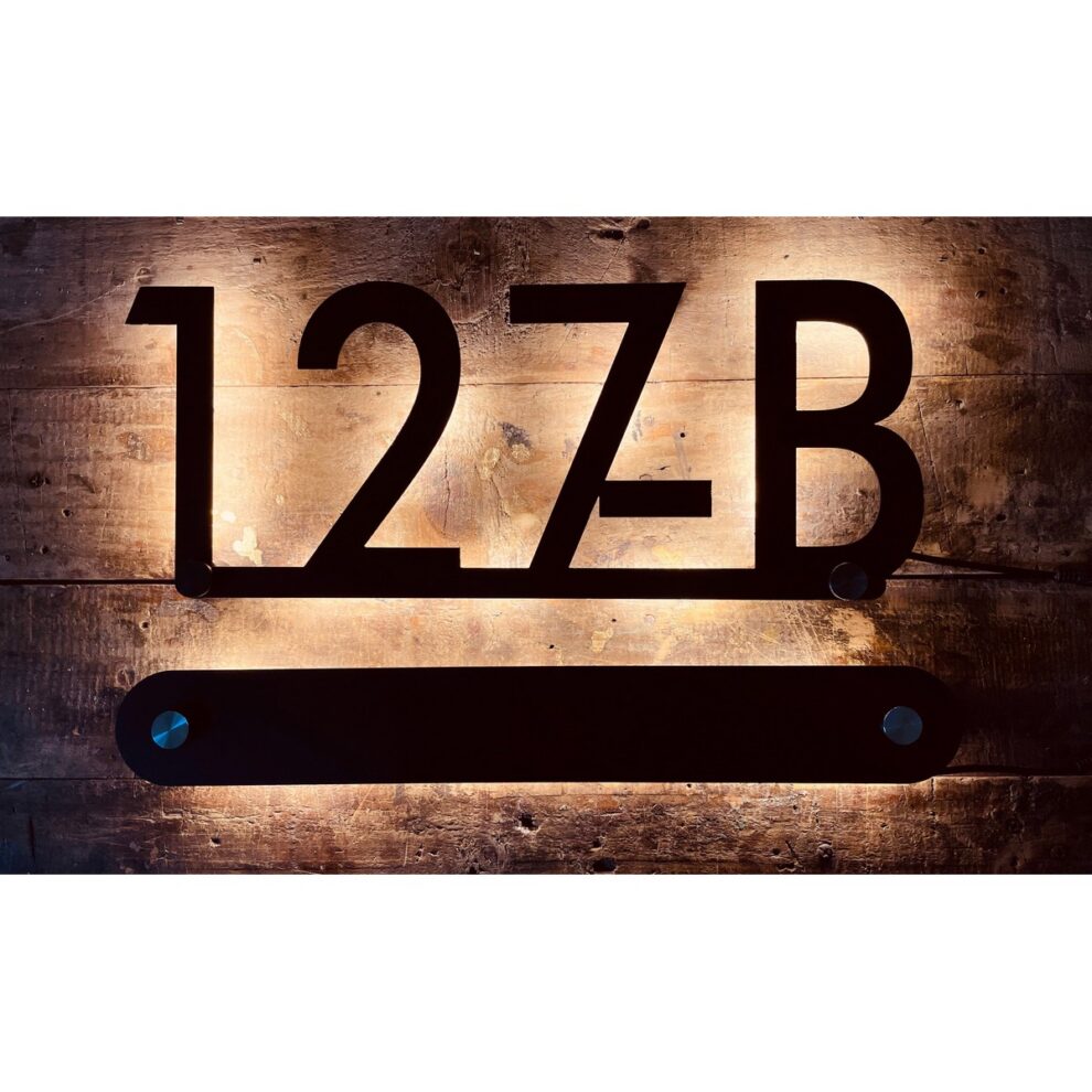 Metal LED Home Name Plate - warm white Leds