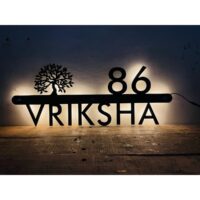 Metal LED Waterproof Customizable Name Plate - Tree Design