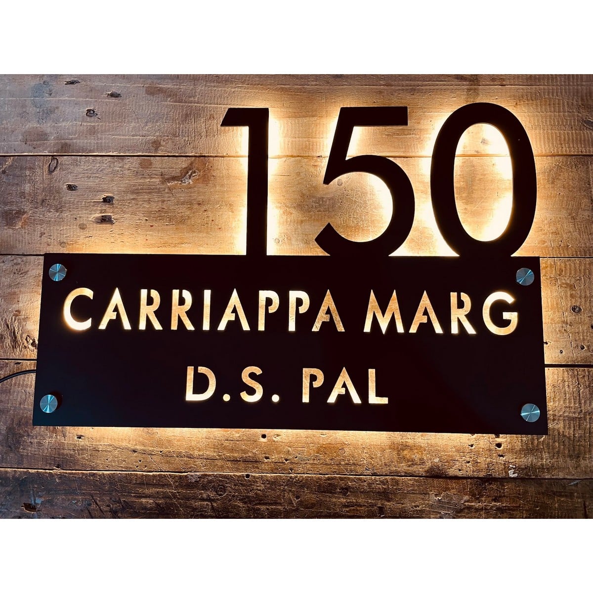 Metal LED Waterproof House Name Plate - Customizable