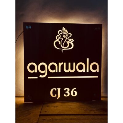 Metal LED Waterproof Name Plate - SS 304 Customized