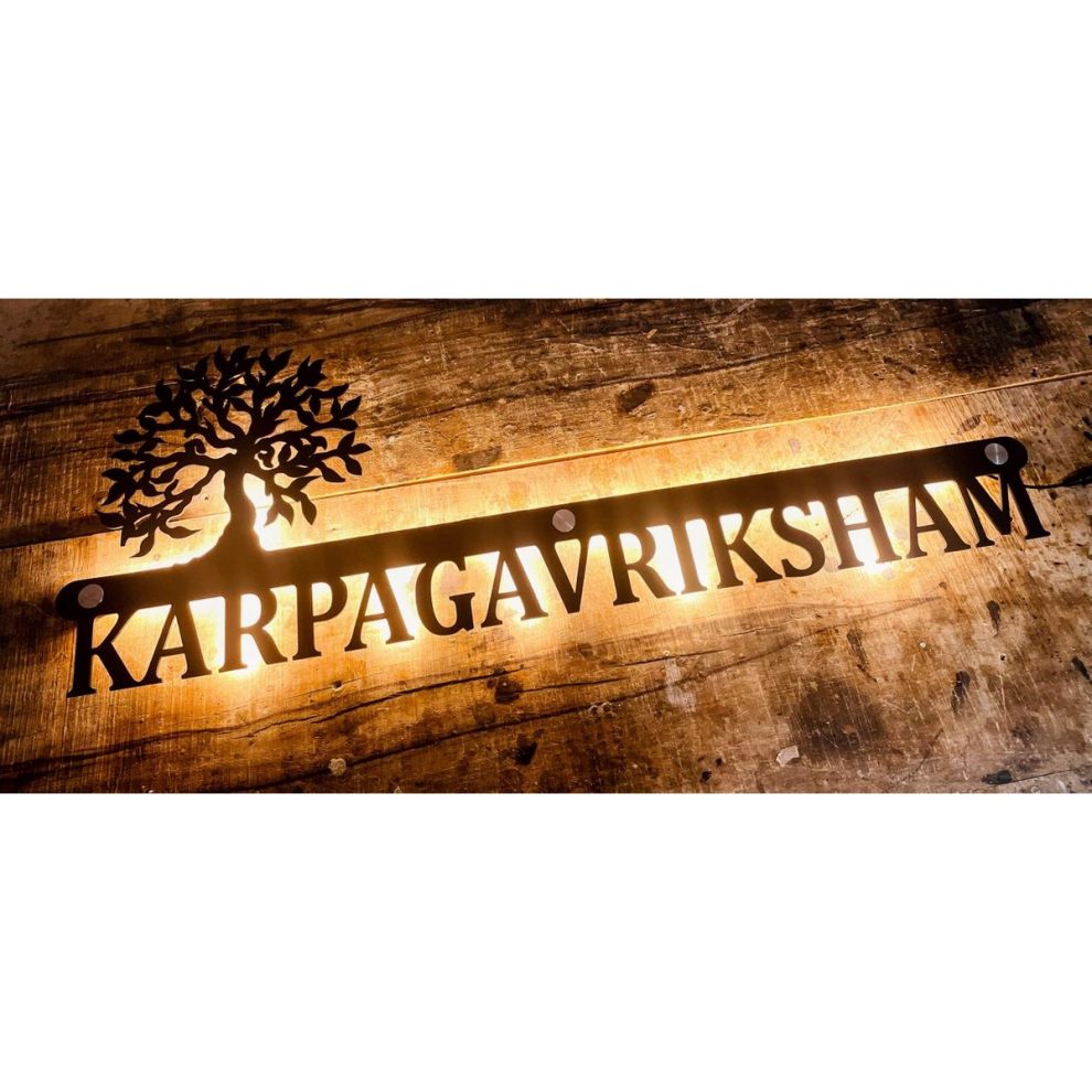 Waterproof LED Wall Name Plate | Metal Laser Cut