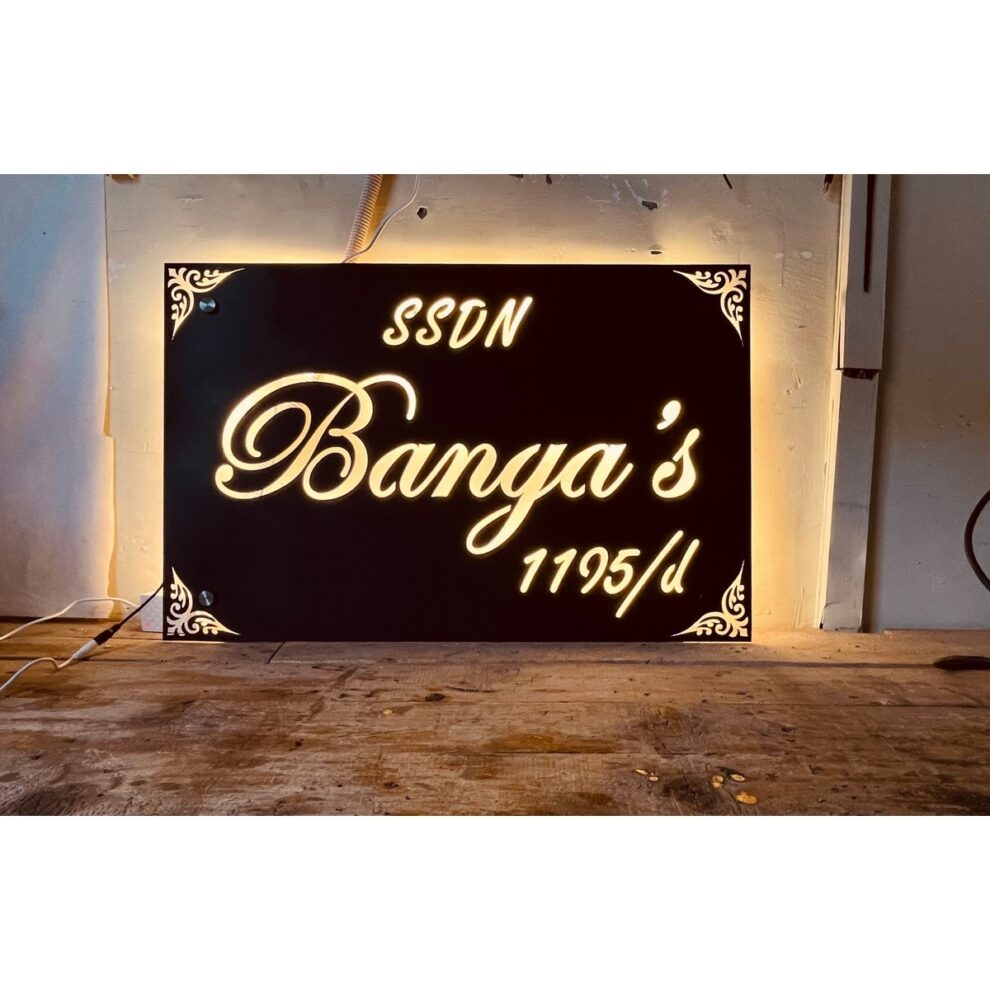 Metal Led Designer Waterproof Name Plate Customized
