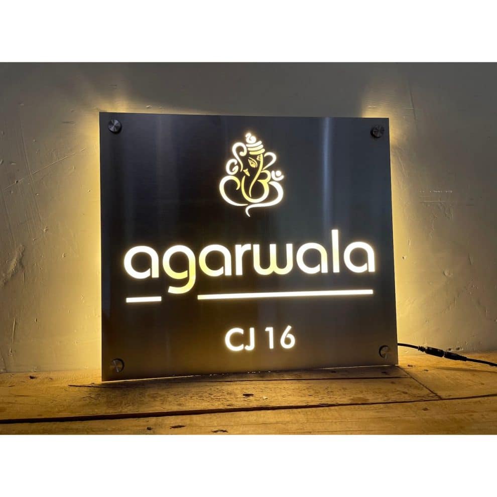 Metal Waterproof LED House Name Plate | Stainless Steel 304