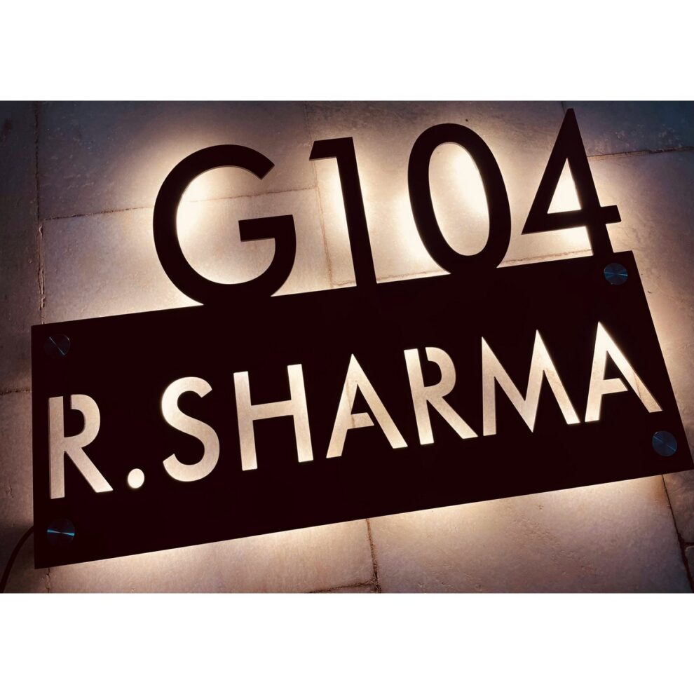 Metal Waterproof LED Name Plate - warm white leds