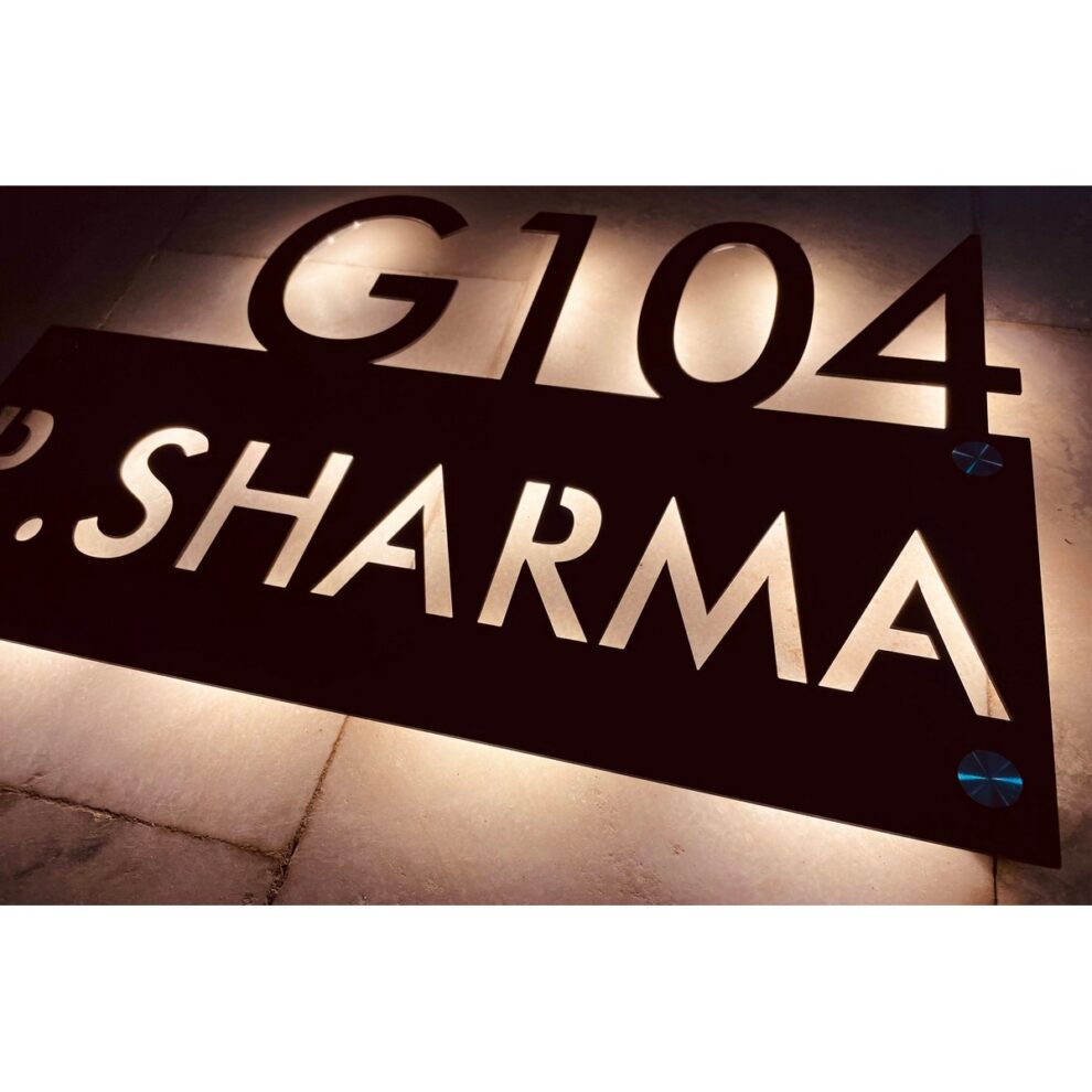 Metal Waterproof LED Name Plate - warm white leds