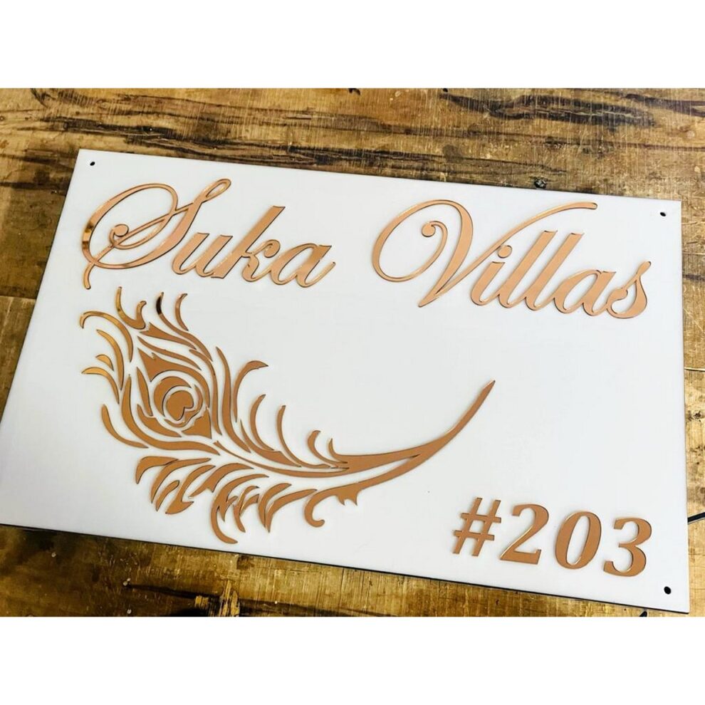 Customisable LED Acrylic Wall Name Plate | Mor Pankh Design