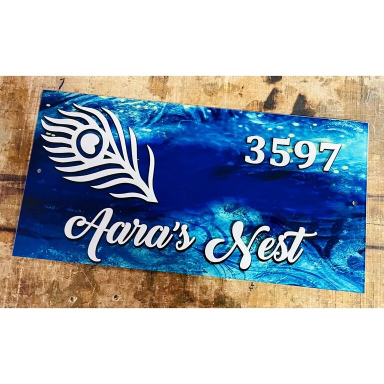 Multicolor Acrylic Embossed Nameplate - Custom Decor