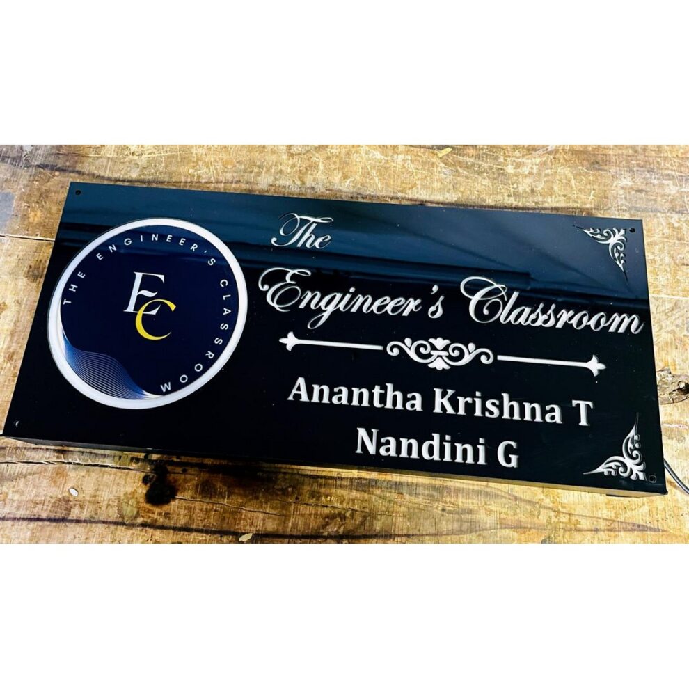 Customisable Acrylic LED Plate | Multicolour Logo Desi