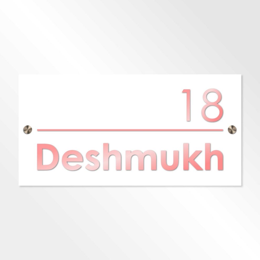 White ACP Acrylic Letter Nameplate for Home | Deshmukh’s