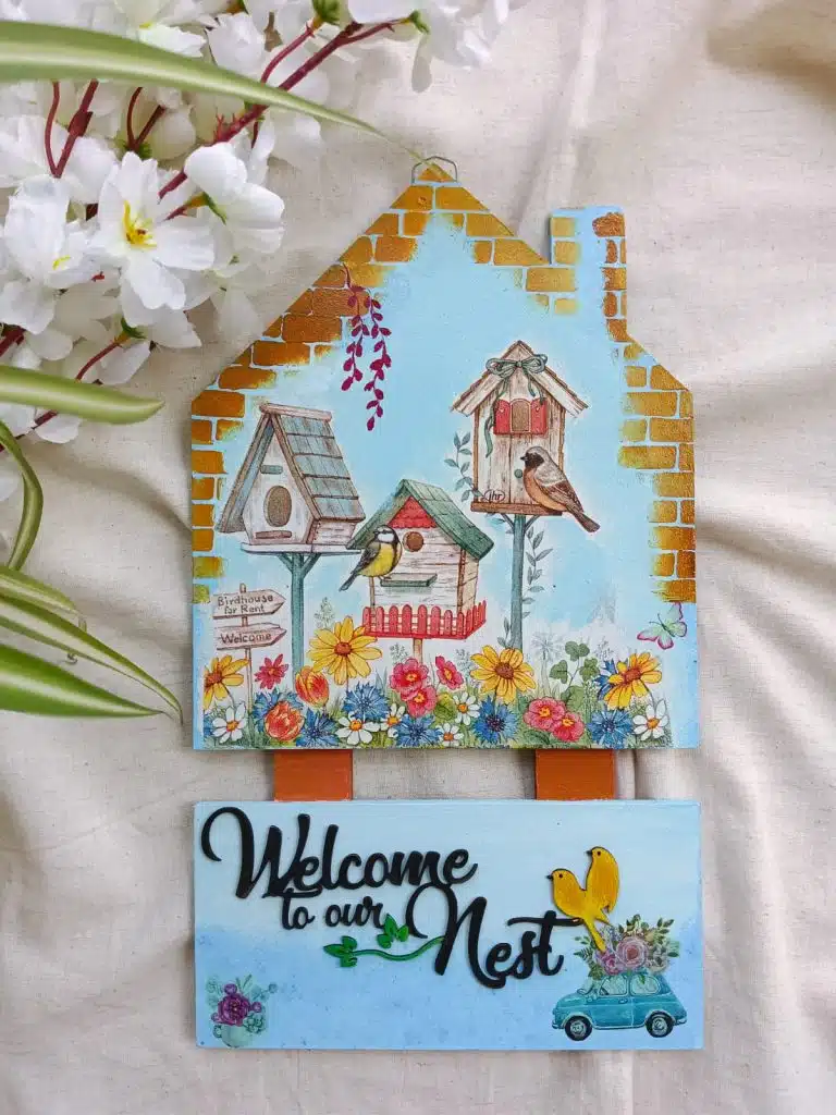 Wooden Welcome Board | Varnished | Sweet Home