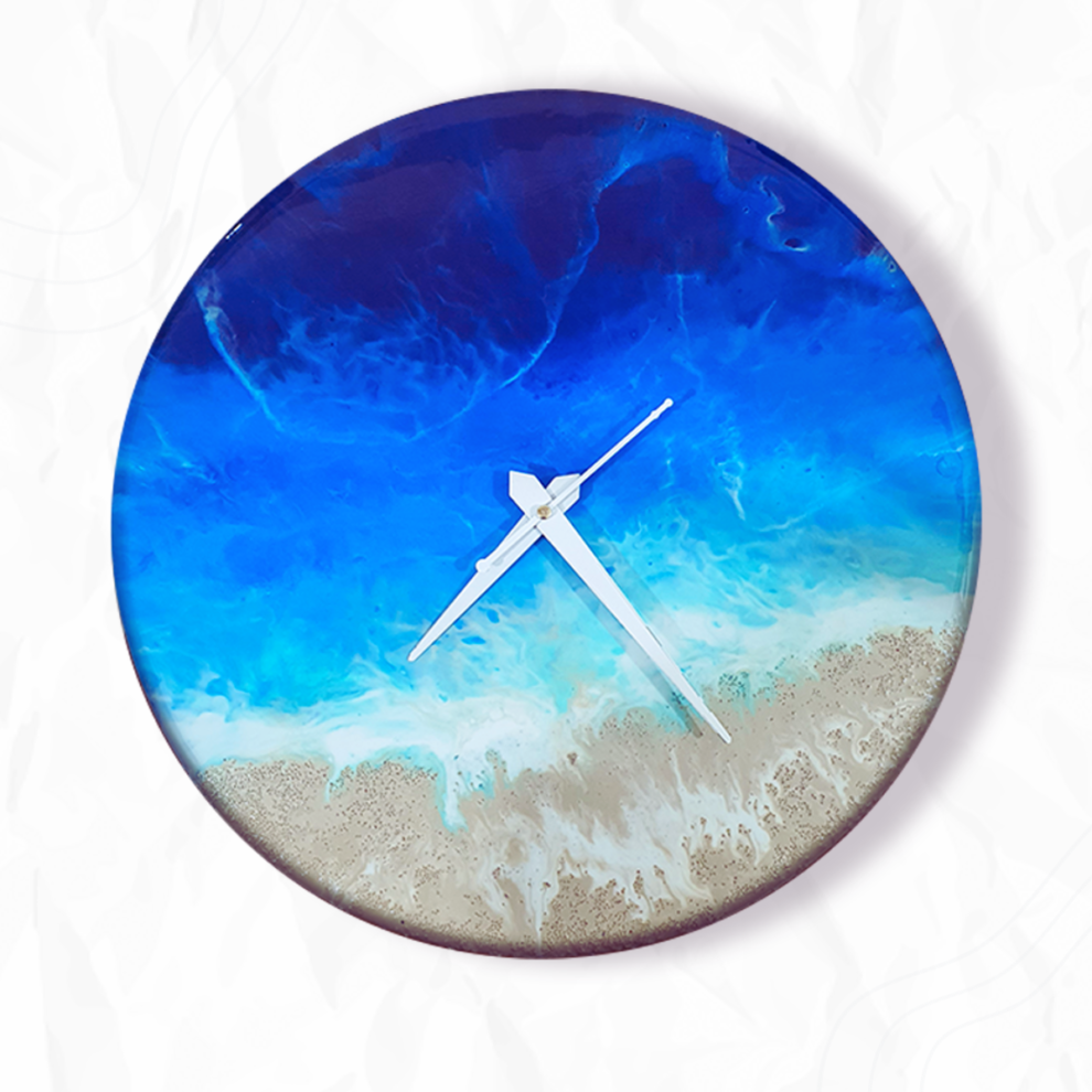 Ocean Theme Wall Clock With White Needle Resin | 14 Inch