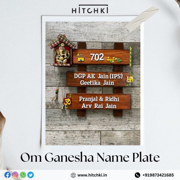 Om Ganesha Name Plate | Handcrafted & Custom Designs