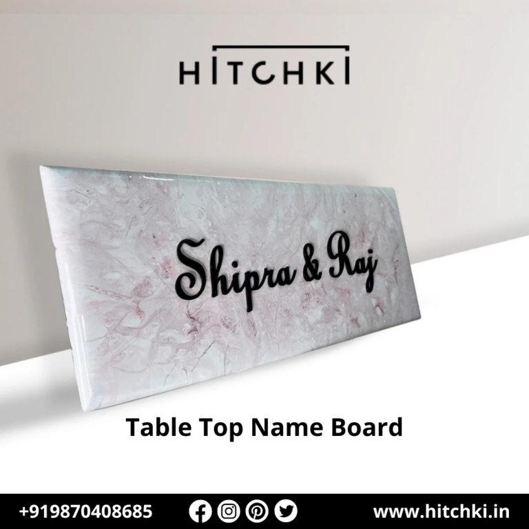 Customized Table Top Name Board from Hitchki