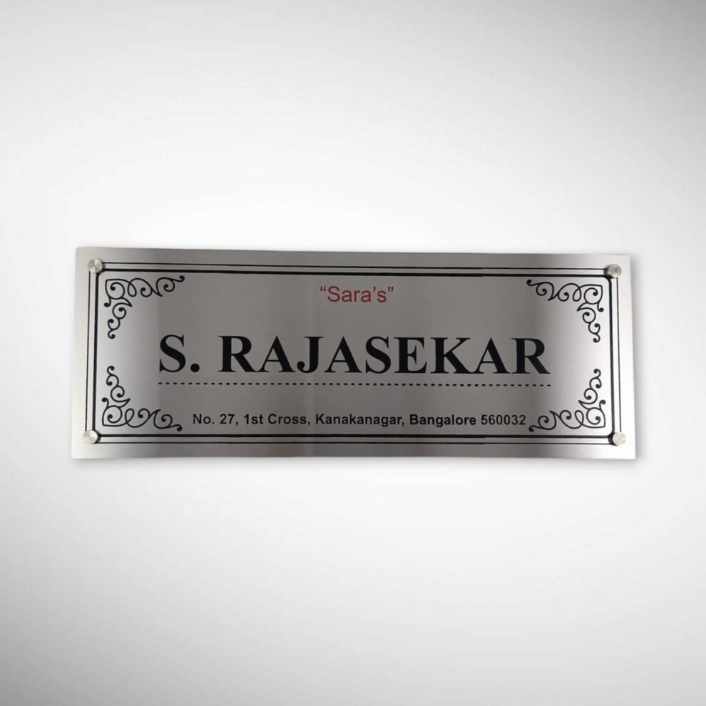 Personalized Stainless Steel Nameplate with Duco Paint