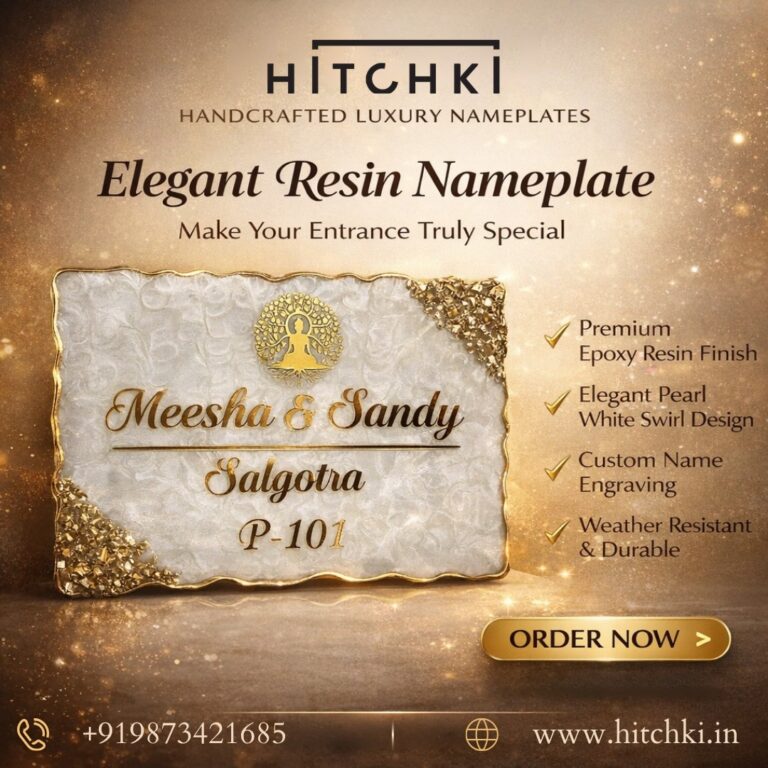 Resin Luxury Nameplate | Handcrafted Nameplate for home